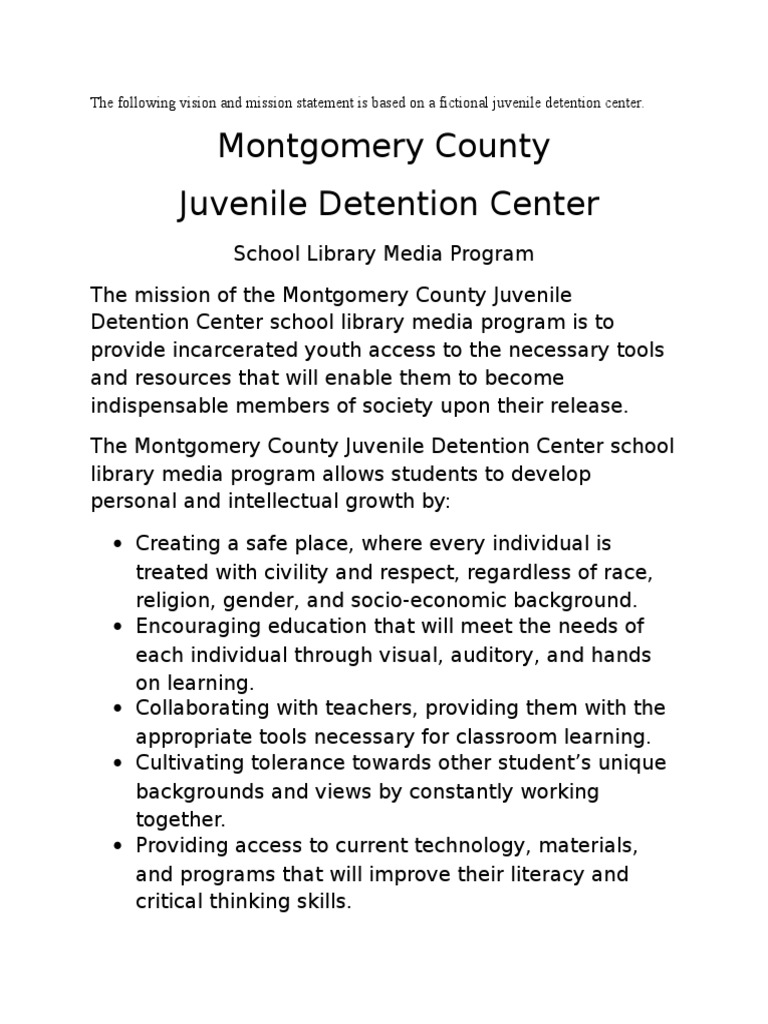 Montgomery County Juvenile Detention Center | PDF