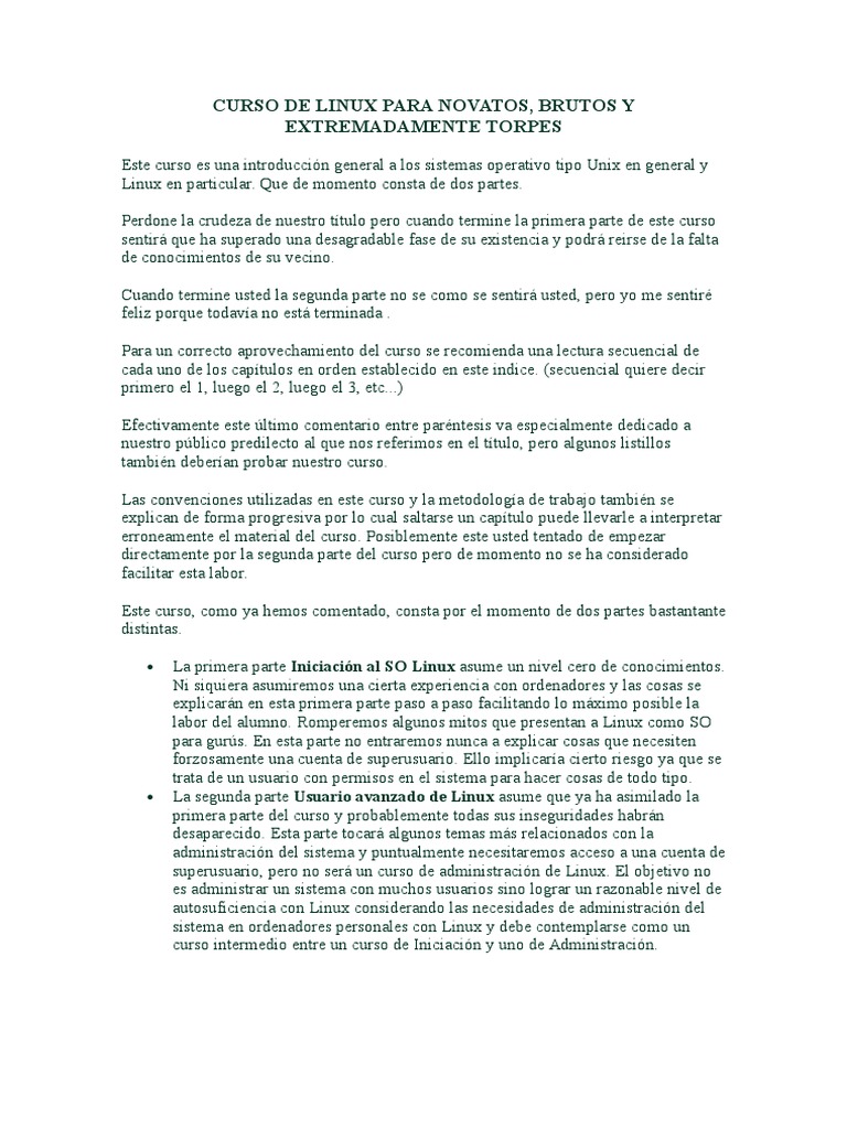 Curso de Linux para Novatos | PDF | Distribución de Linux | Software libre