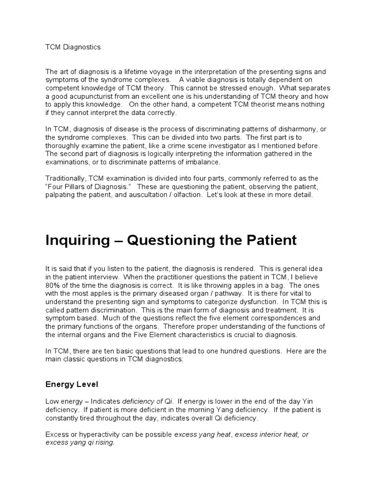 My TCM Diagnosis. | PDF | Traditional Chinese Medicine | Pulse