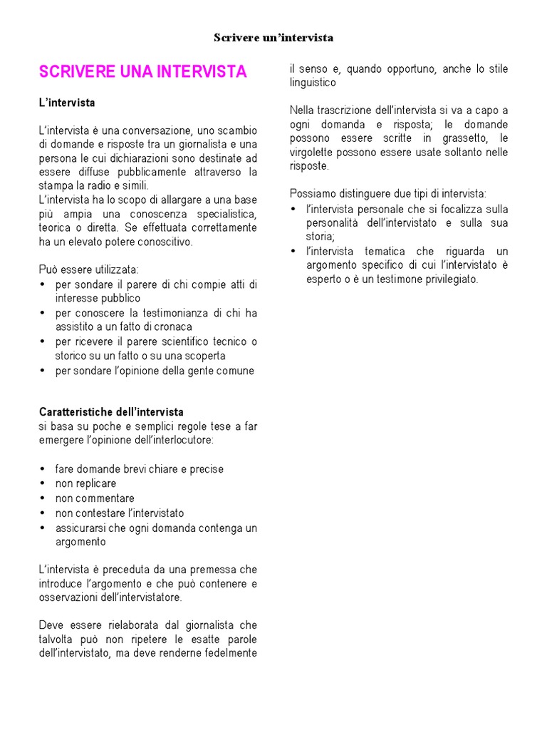 Come Scrivere Un Intervista Studentville - vrogue.co