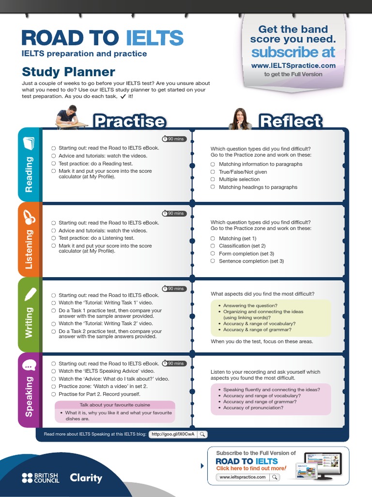 A Comprehensive IELTS Study Planner to Help Prepare for the Exam in Key ...