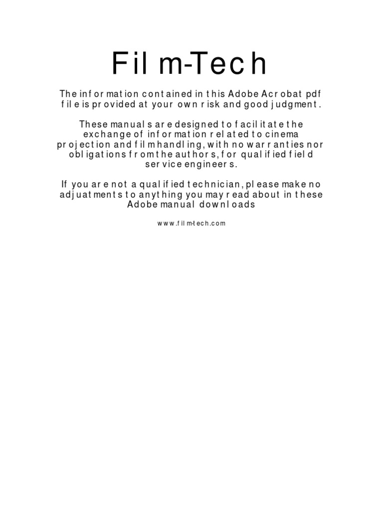 Cinema Projection Manuals for Technicians | PDF | Computers
