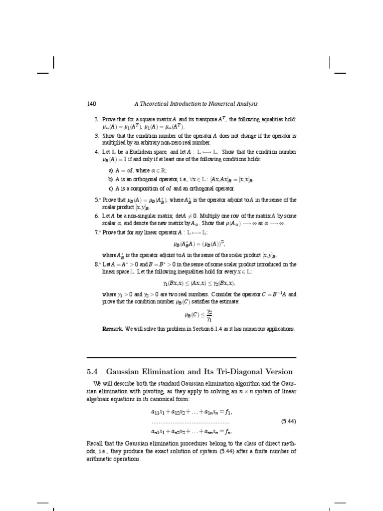 Gaussian Elimination and Its Tri-Diagonal Version | PDF | Matrix ...