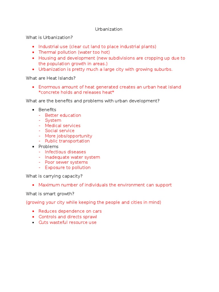 Urbanization Notes | PDF