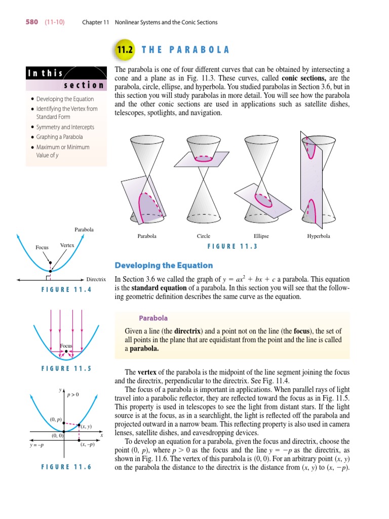 Geometric Properties and Graphical Analysis of a Parabola | PDF | Space ...