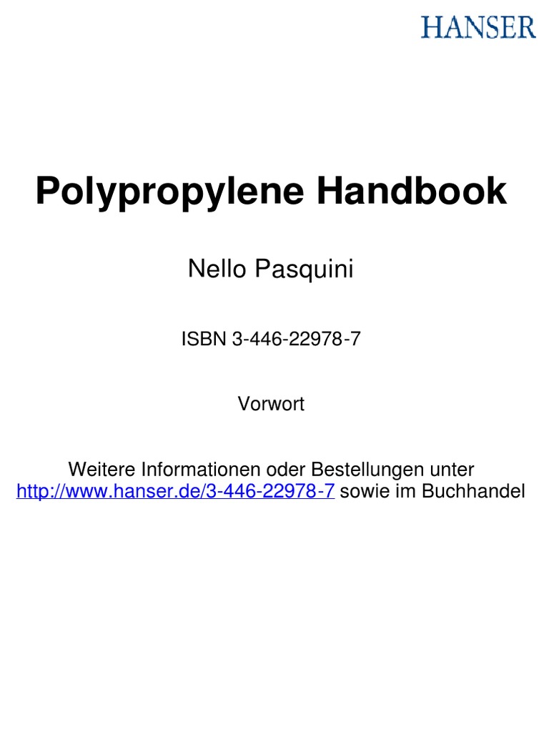 Polypropylene Handbook PDF | PDF