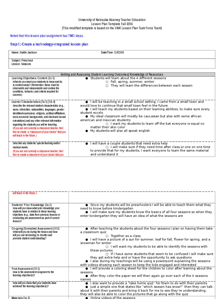 Step 1: Create A Technology-Integrated Lesson Plan | PDF | Lesson Plan ...