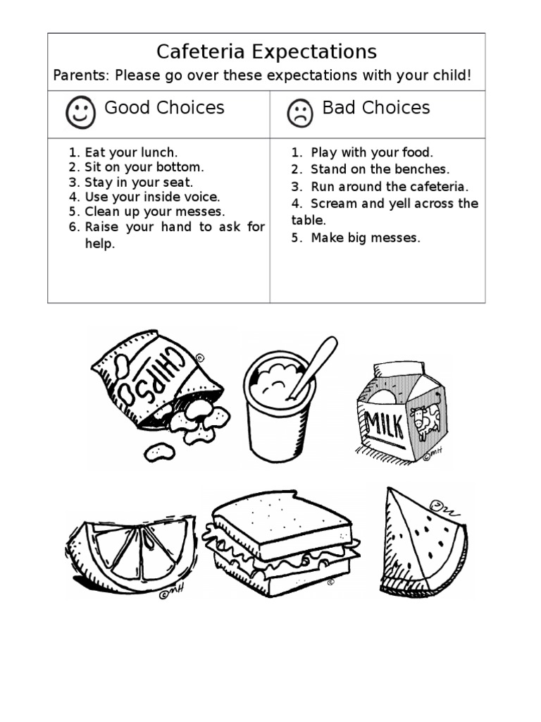 Cafeteria Expectations Lunch Box | PDF
