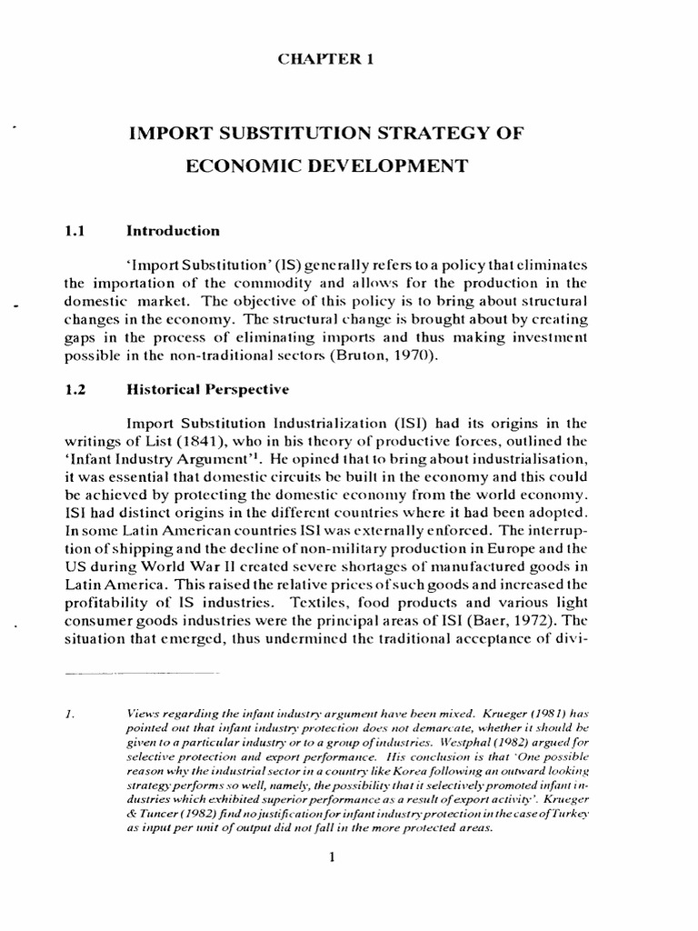 Import Substitution Strategy of Economic Development PDF | PDF | Input ...