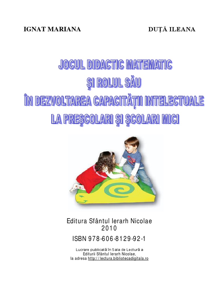 Jocul Didactic Matematic Si Rolul Sau PDF | PDF
