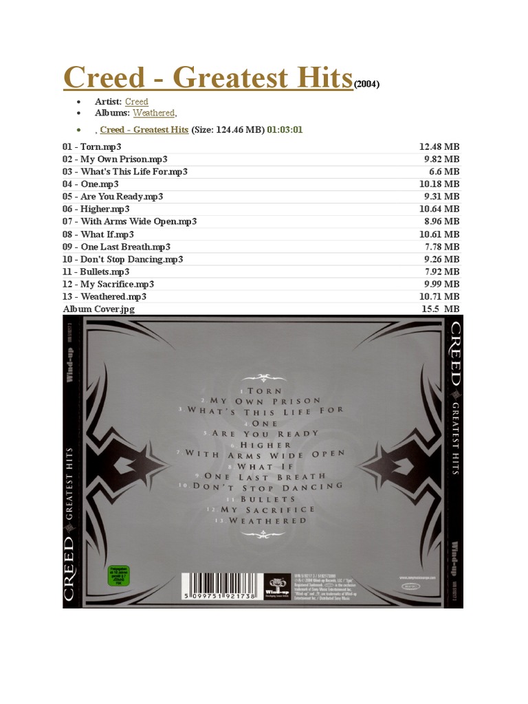 Creed - Greatest Hits (2004) | PDF