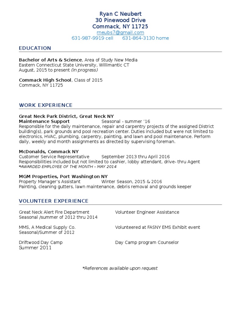 Ryan Resume | PDF | Science & Mathematics