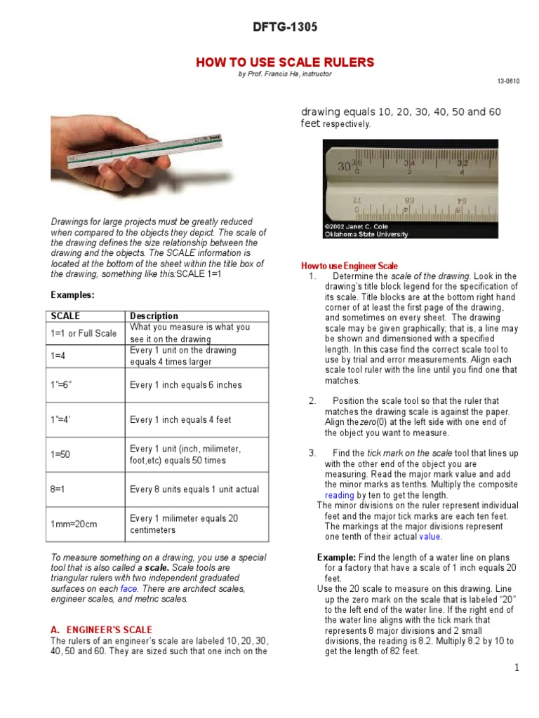 How To Use Scale Rulers: DFTG-1305 | PDF | Foot (Unit) | Measurement