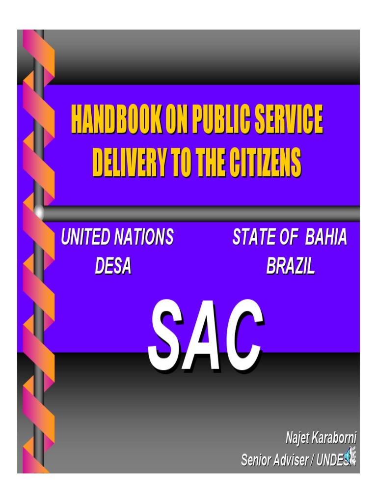 Handbook On Public Service Delivery To The Citizens | PDF | Public ...