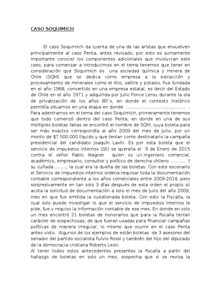 Caso Soquimich | PDF | Gobierno