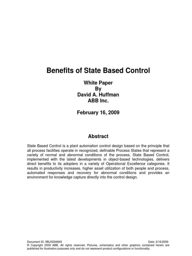 ABB - Benefits of State Based Control White Paper | PDF | Product ...