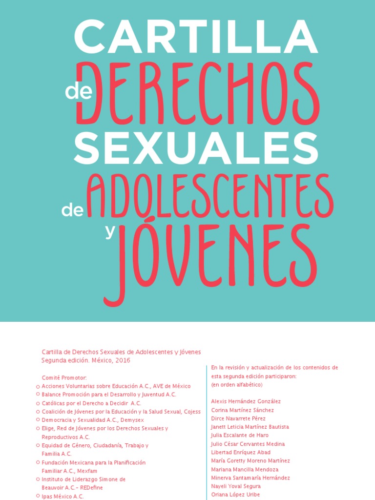 Cartilla Derechos Sexuales Adolescentes Pdf Discriminación Juventud