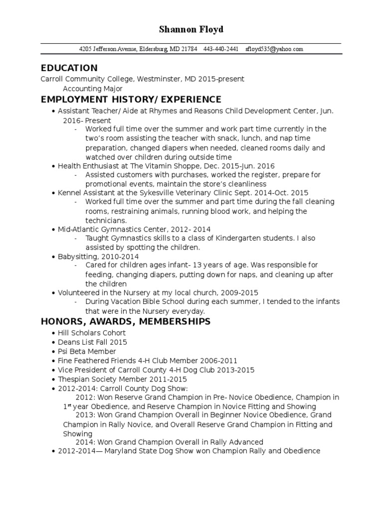 Shannon Floyd: Education | PDF