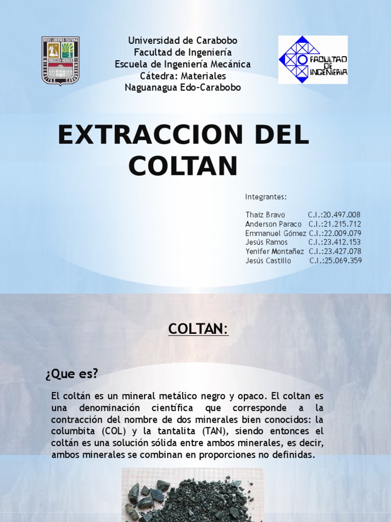 Extracción y Uso del Coltán | PDF | Conjuntos de elementos químicos ...