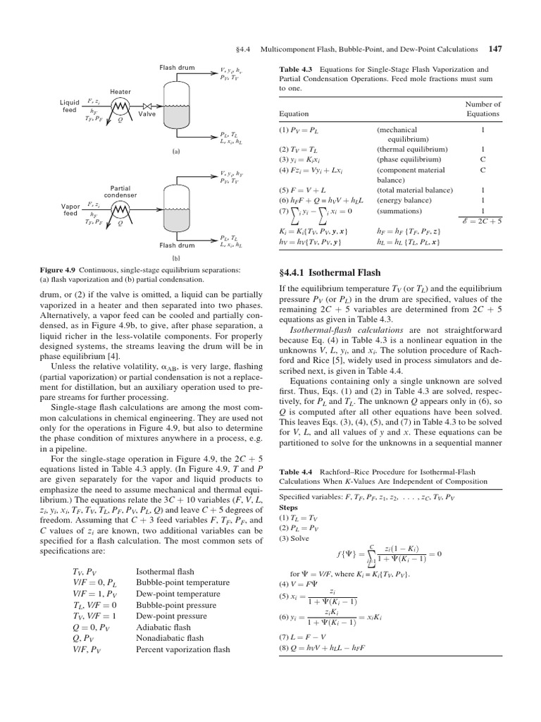 FLASH ADIABÁTICO - Separation Process Principles - SEADER - 3rded | PDF | Distillation ...