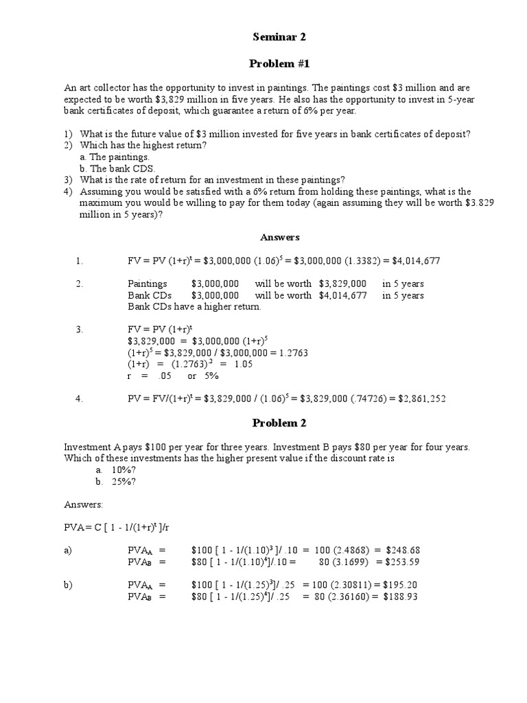 Sample Solved Problem For Finance | PDF | Internal Rate Of Return ...