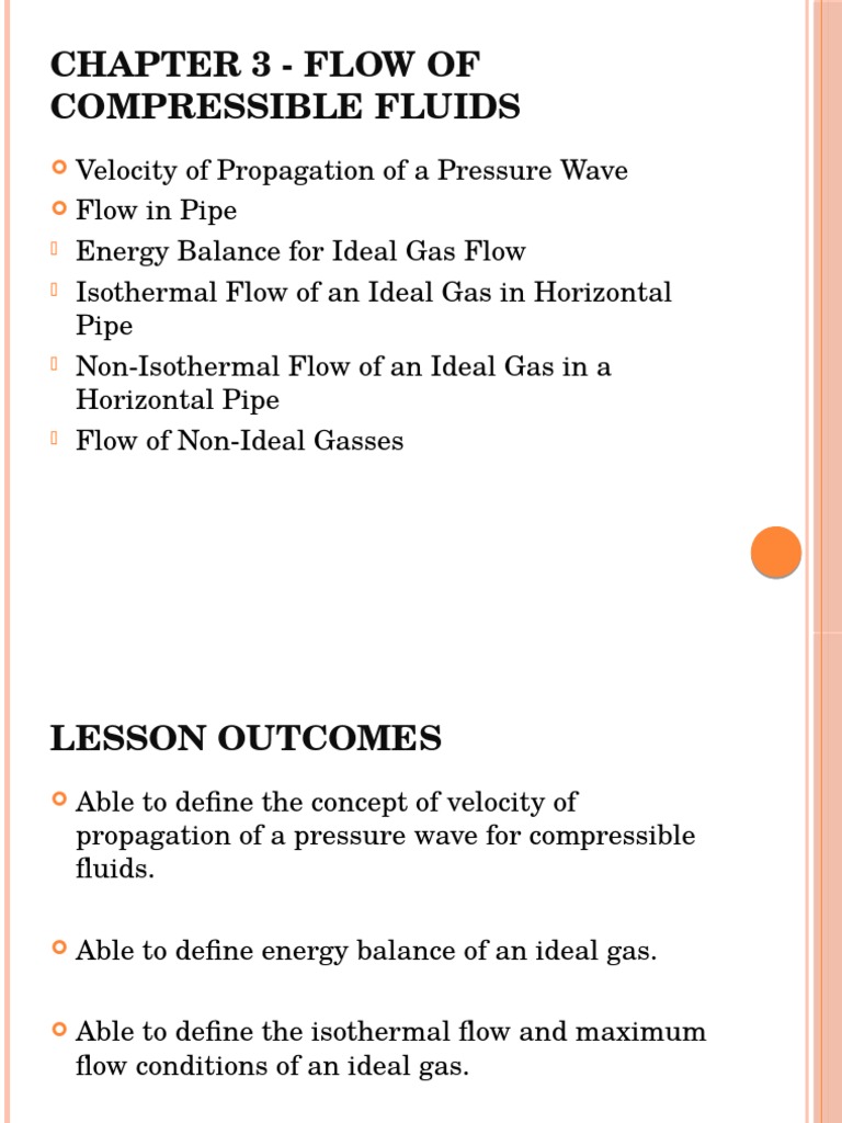 Chapter 3 - Flow of Compressible Fluids | PDF | Gases | Fluid Dynamics