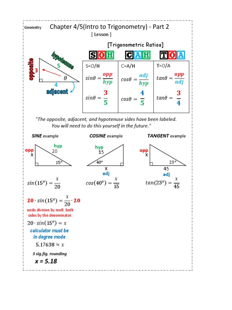 2-Intro To Trig Lesson Part2 | PDF