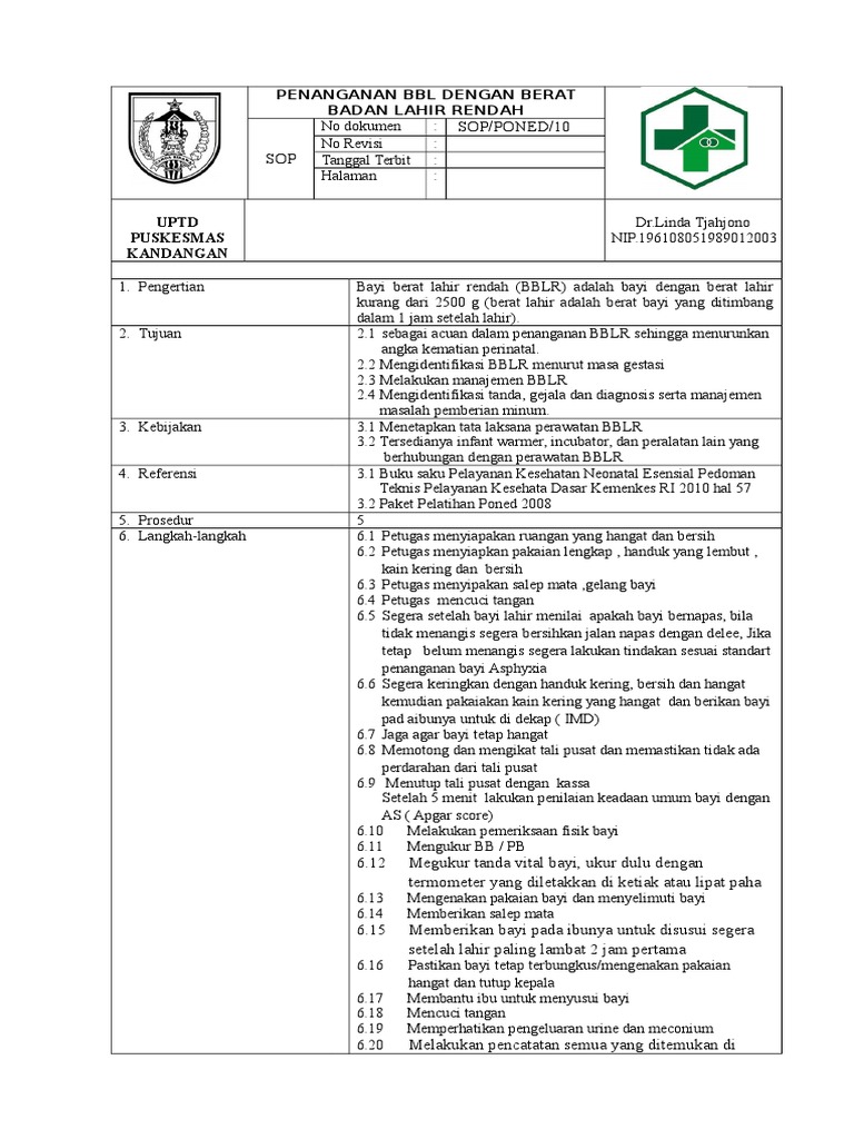 Sop BBL | PDF | Kesehatan Holistik | Gaya Hidup