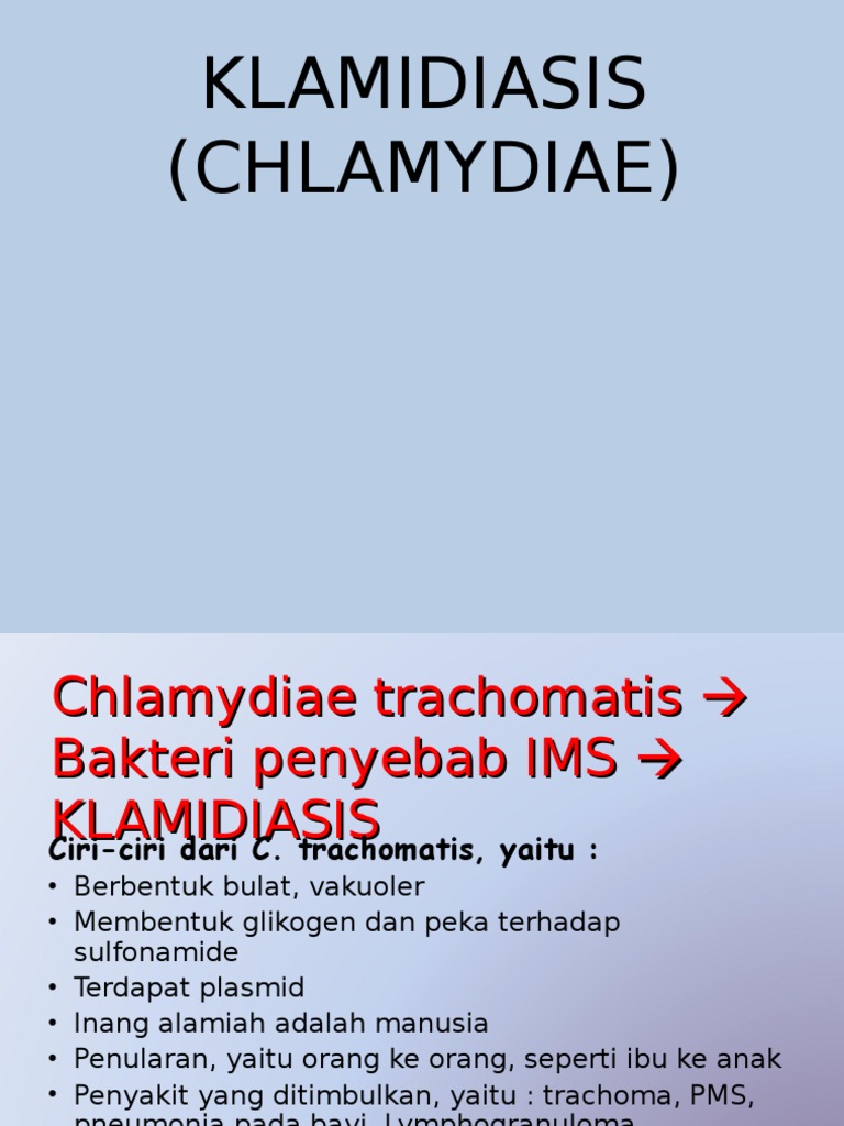 Penyakit Klamidiasis: Gejala dan Pengobatan | PDF