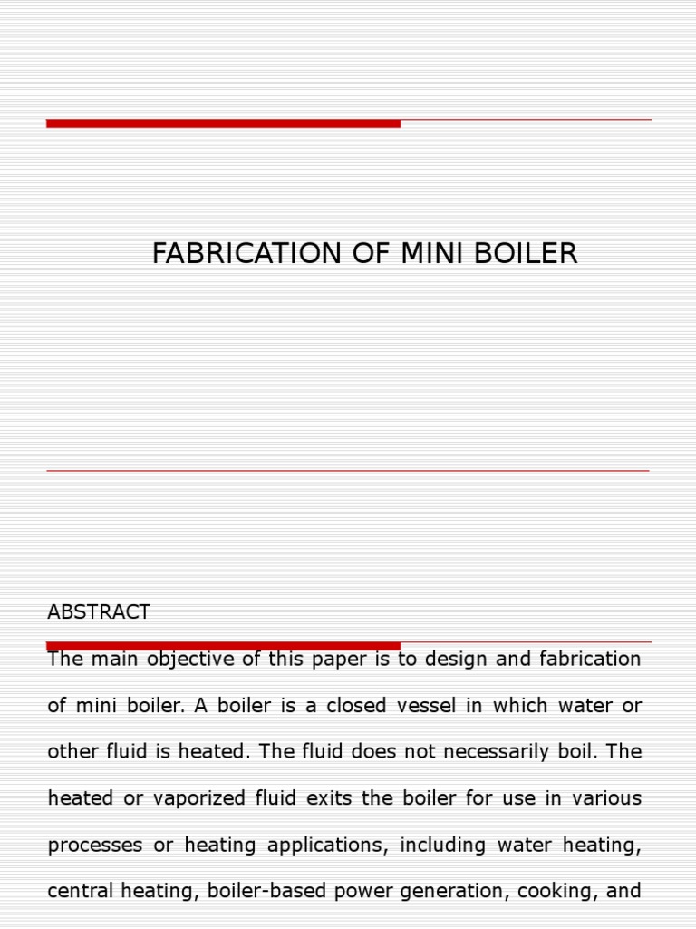 Fabrication of Mini Boiler | PDF | Boiler | Steam