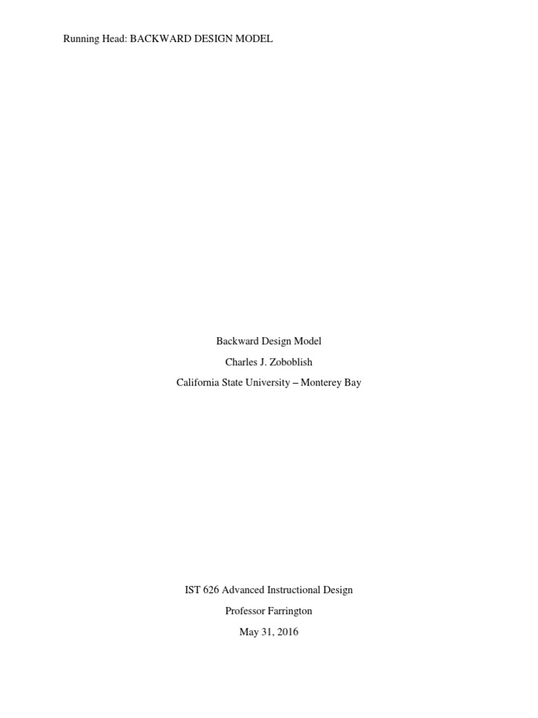 Backward Design Model Explained | PDF | Educational Psychology ...