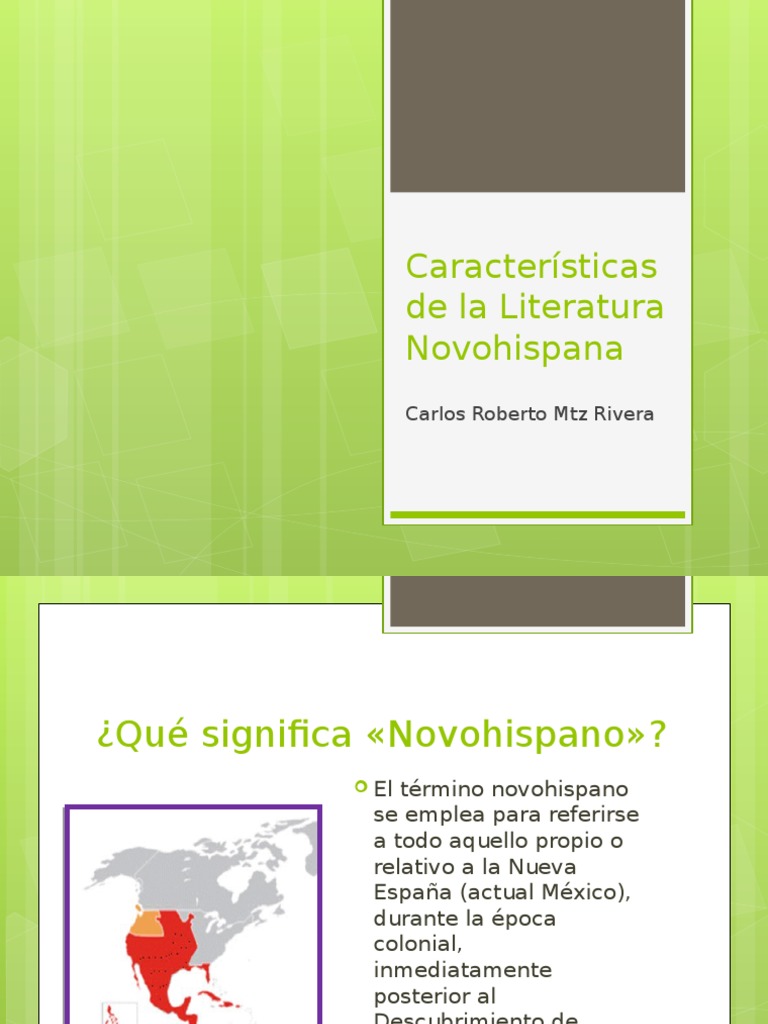 Características de la Literatura Novohispana | PDF | Nueva españa ...