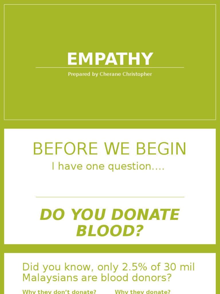 Empathy: Prepared by Cherane Christopher | PDF | Empathy | Behavioural Sciences