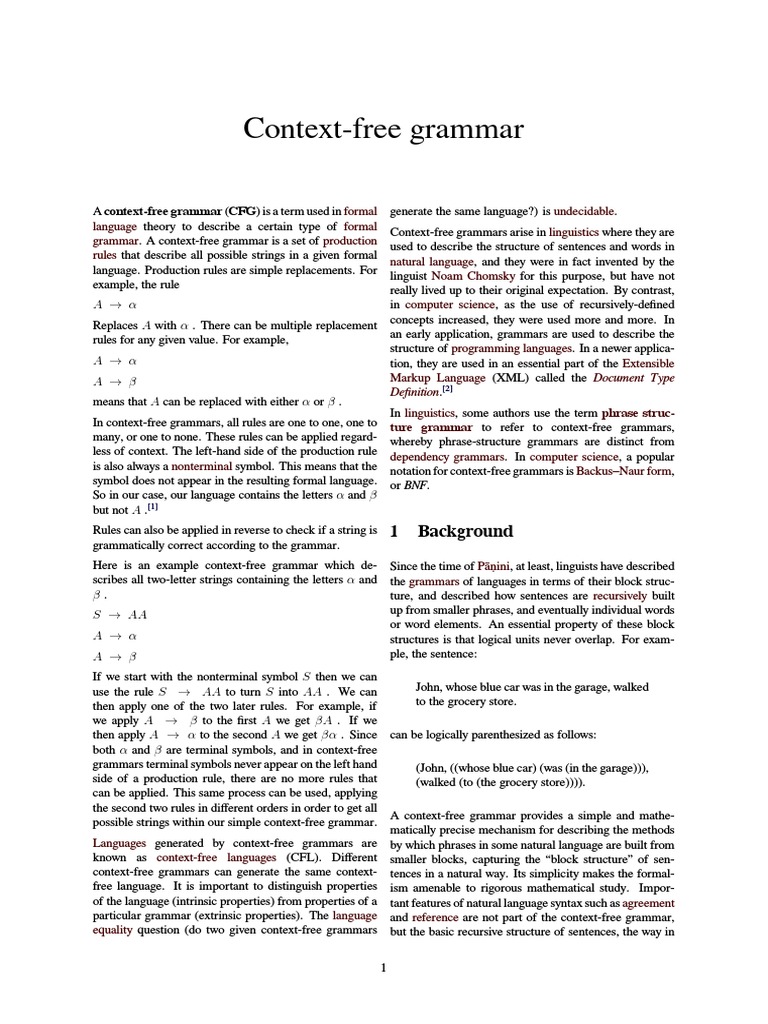 Grammar Free | PDF | Parsing | Languages