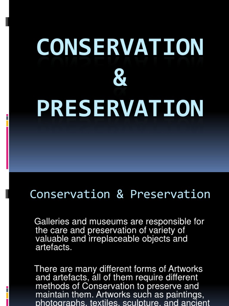 Art Conservation and Preservation Guide | PDF | Preservation (Library ...