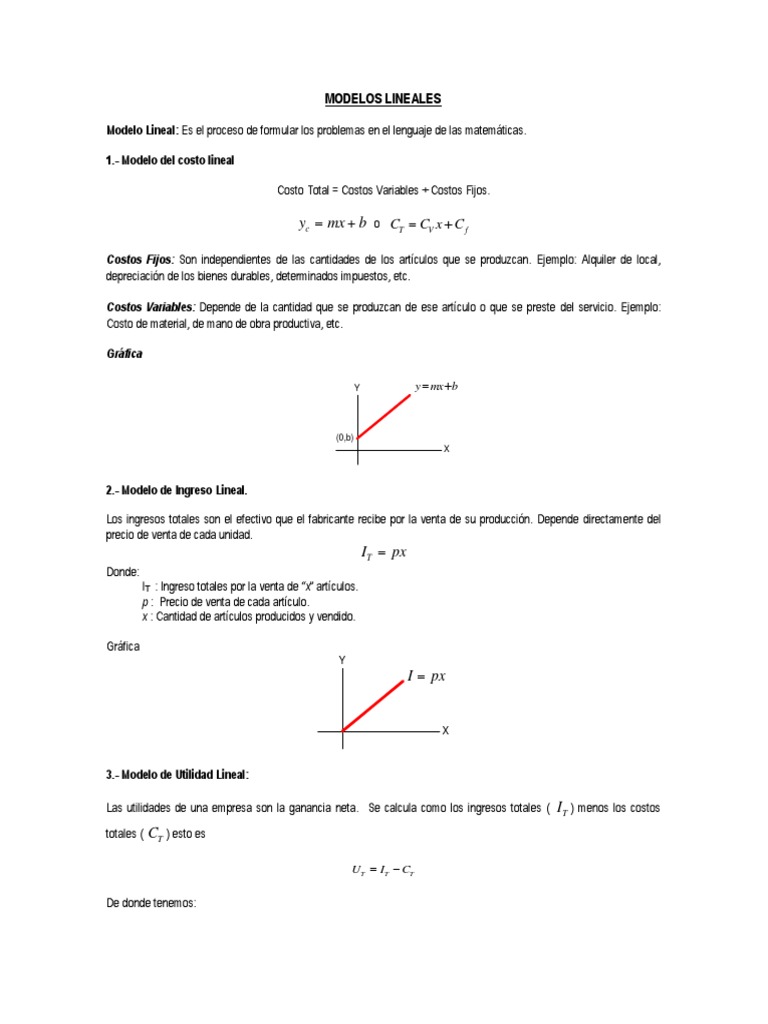 Teoria Modelos Lineales | PDF | Depreciación | Precios