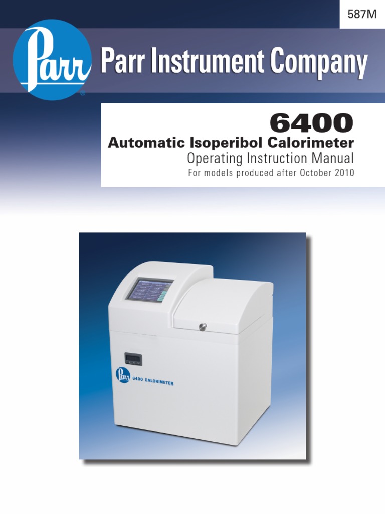 587M Parr 6400 Calorimeter After 10 2010 Inst | PDF | Combustion ...