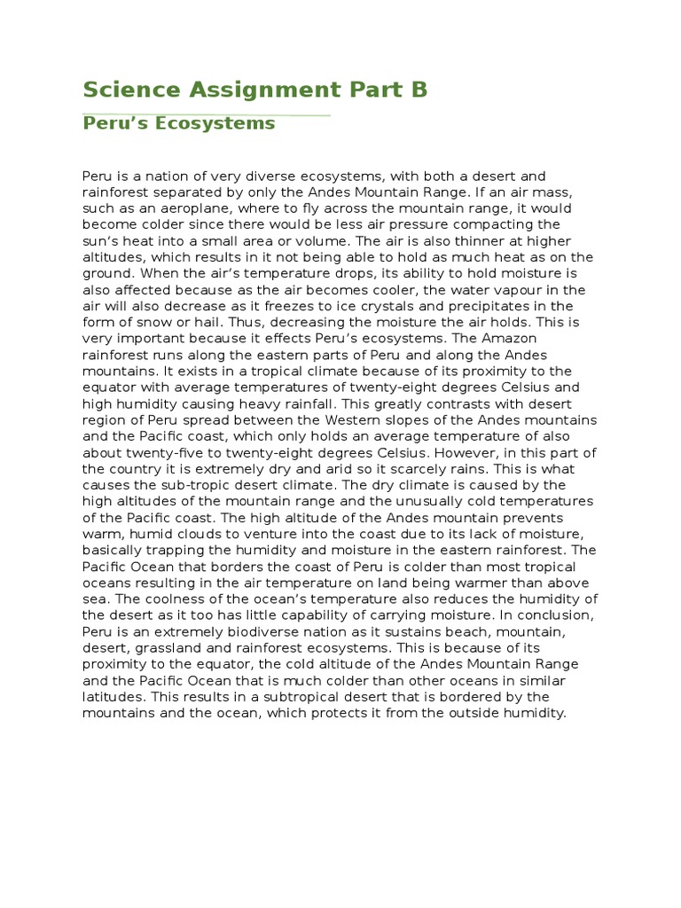 Skyla Science Assignment Part B | PDF | Mountains | Rain