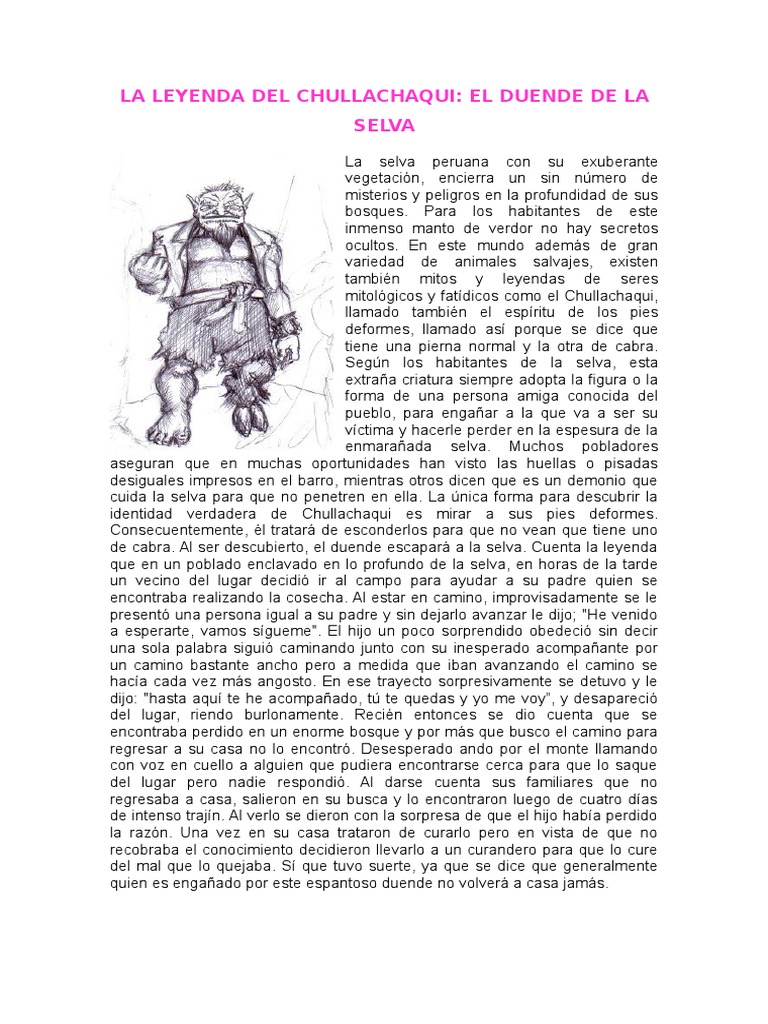 La Leyenda Del Chullachaqui | Ocio