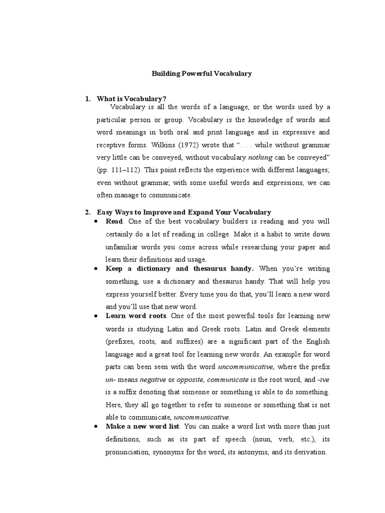Building Powerful Vocabulary Skills | PDF | Vocabulary | Word