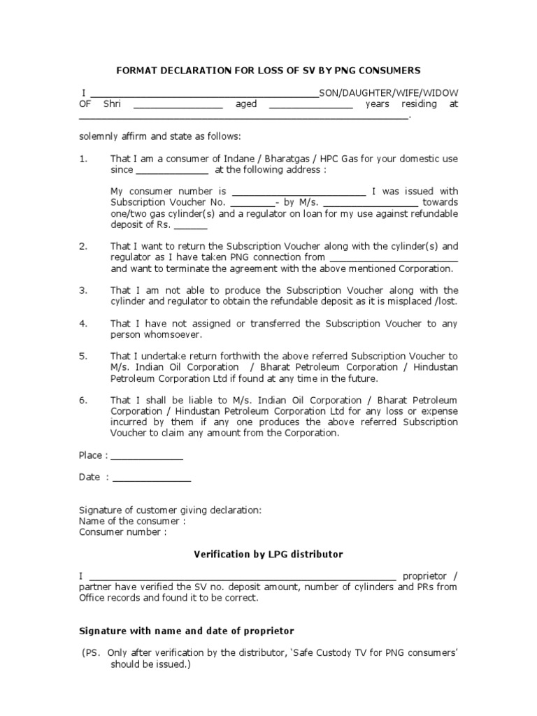 Loss Declaration for SV by PNG Consumers | PDF | Law