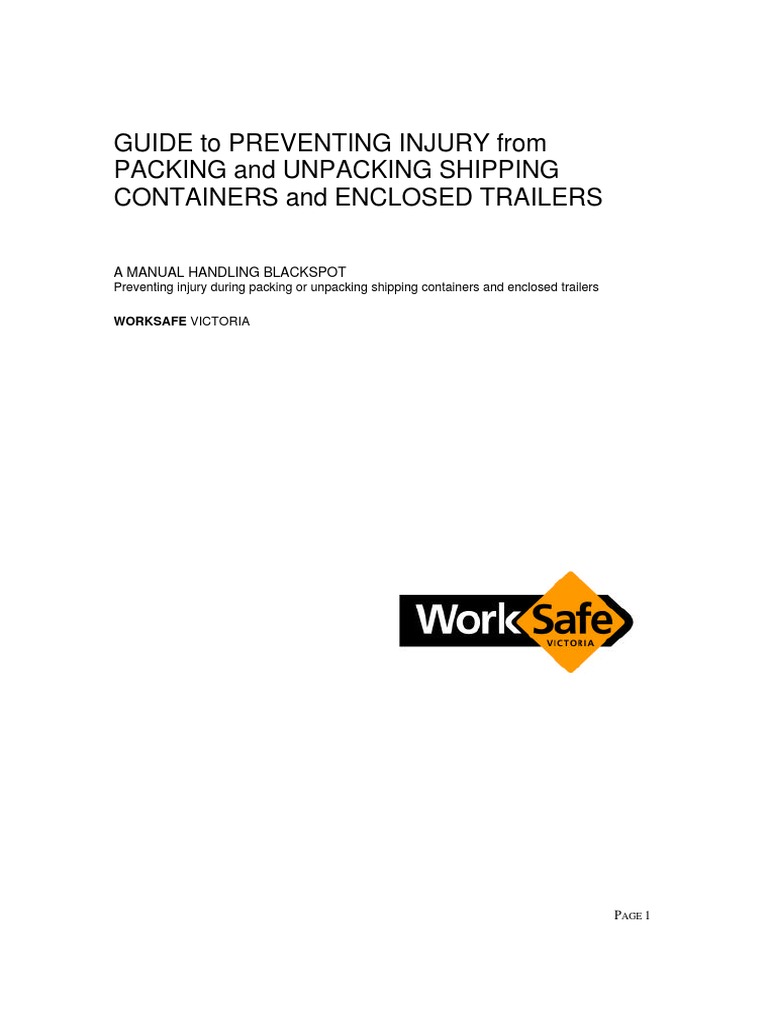 Preventing Injuries from Manual Handling: A Guide to Safe Packing and ...