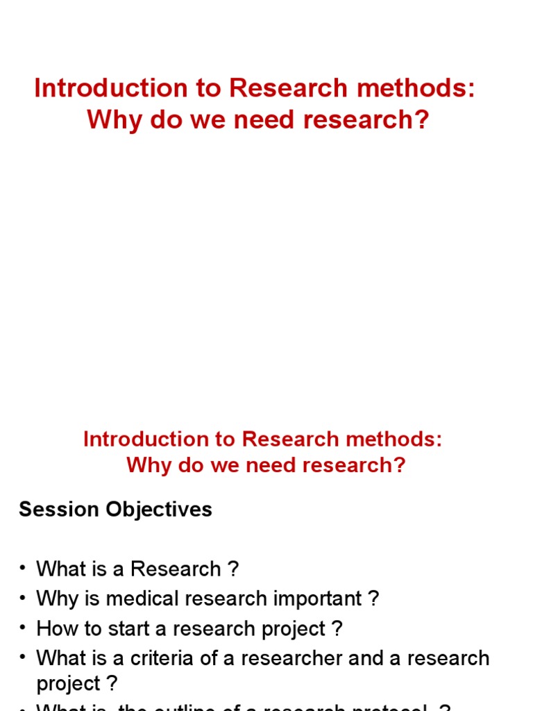 Introduction To Research Methods: Why Do We Need Research? | Download ...