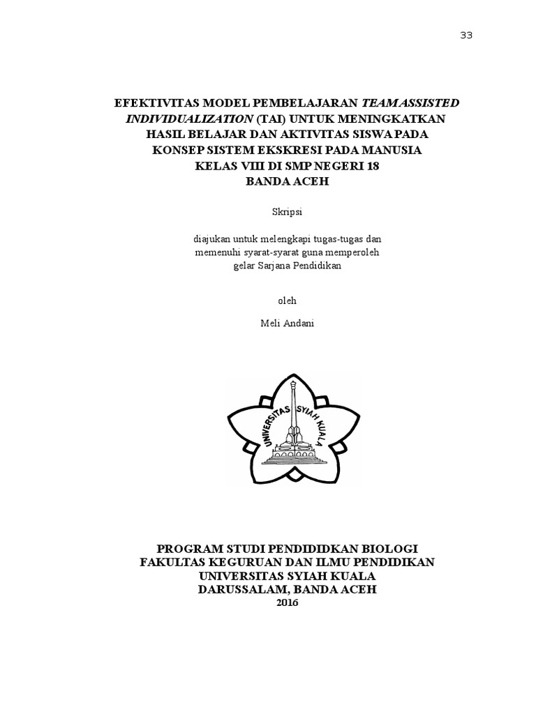 Efektivitas Model Pembelajaran Team Assisted Individualization | PDF