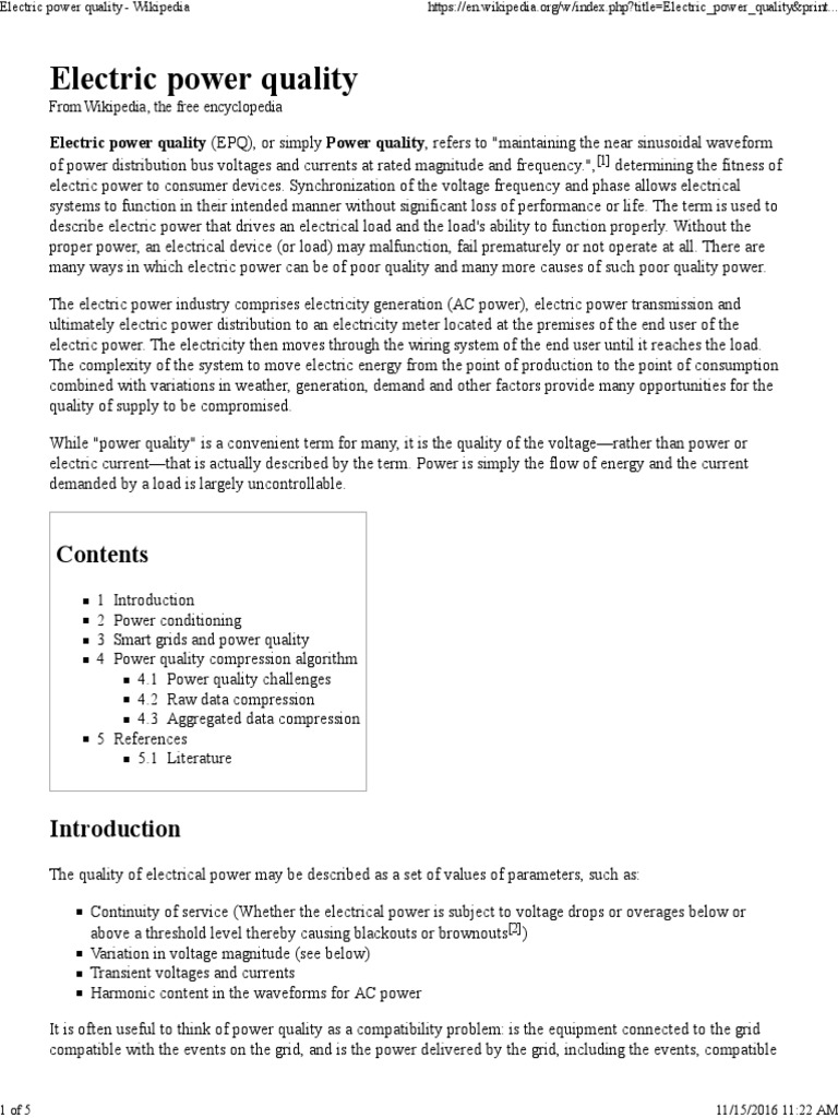 Electric Power Quality - Wikipedia | Download Free PDF | Power (Physics ...