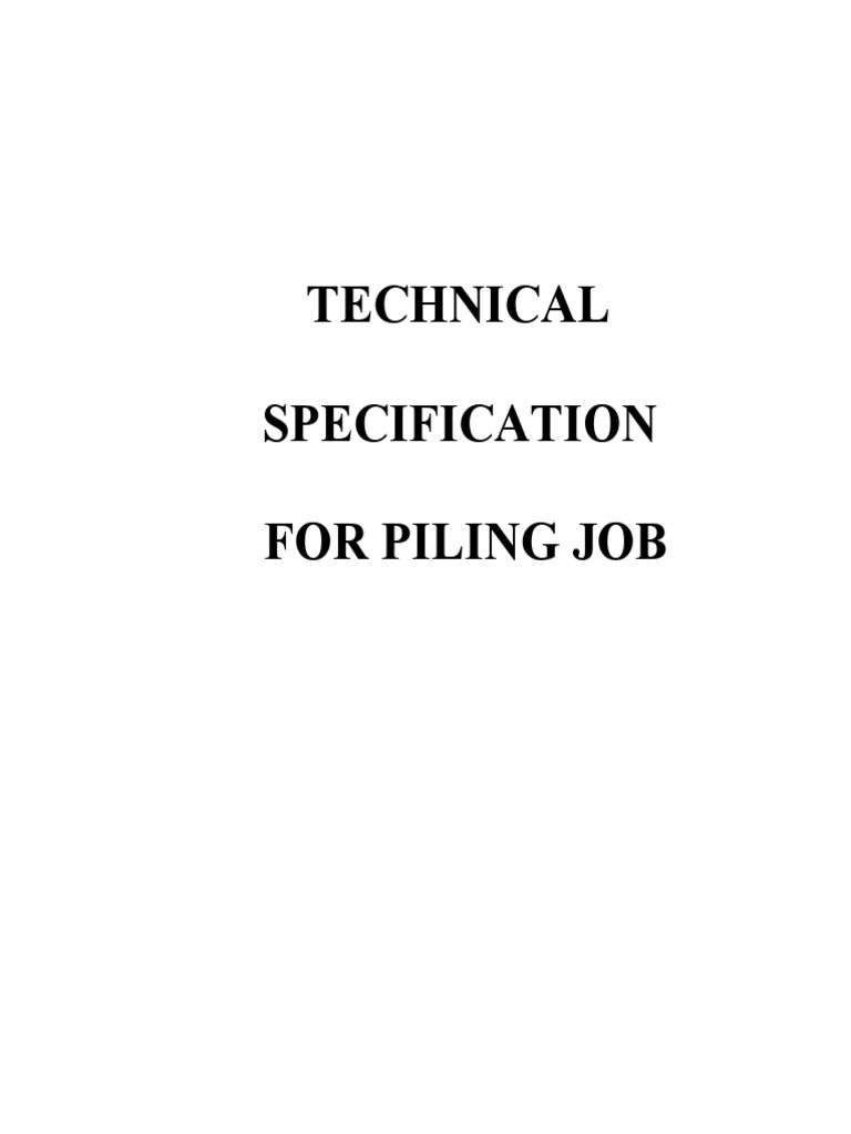 Technical Specifications For Piling Works | PDF | Deep Foundation ...