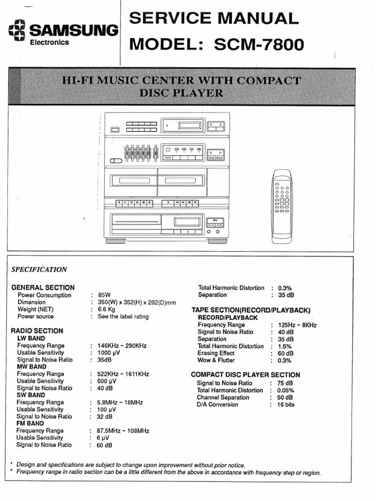 Samsung SCM-7800 PDF | PDF