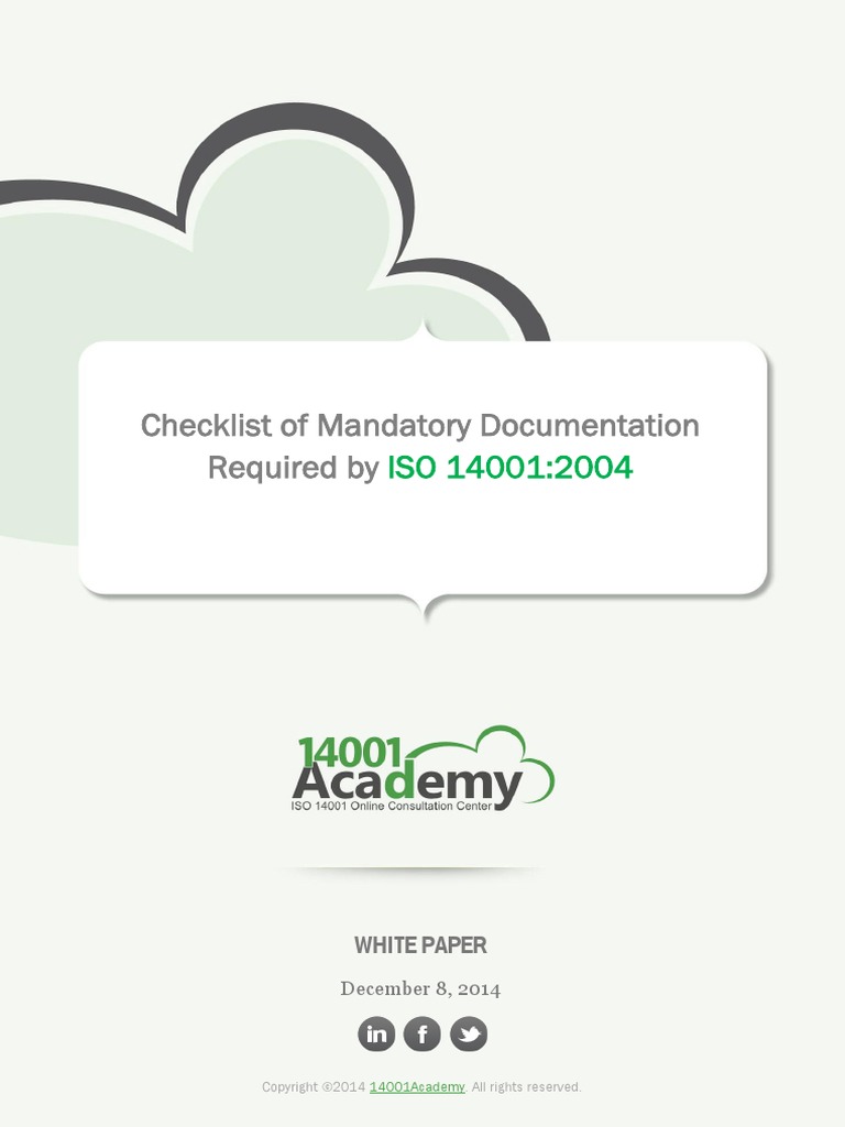 Checklist of Mandatory Documentation Required By: White Paper | PDF