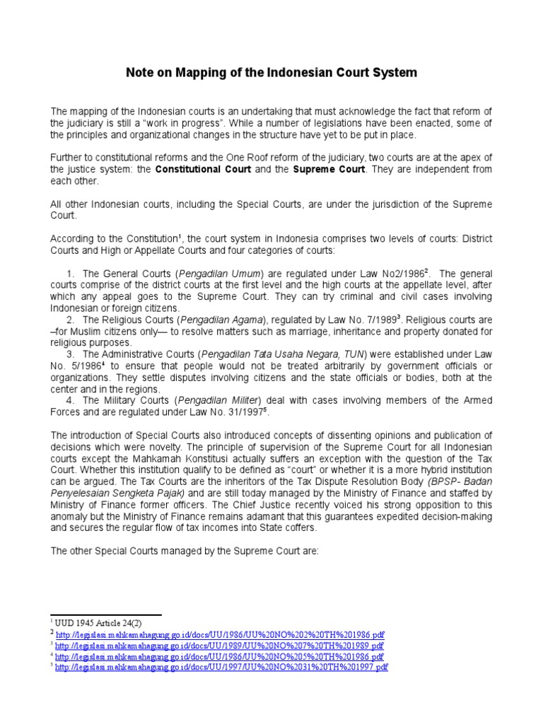 Indonesian Courts Mapping | Download Free PDF | Supreme Courts | Judiciaries