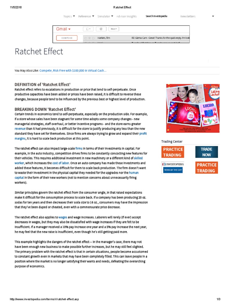 Ratchet Effect | Download Free PDF | Labour Economics | Investing